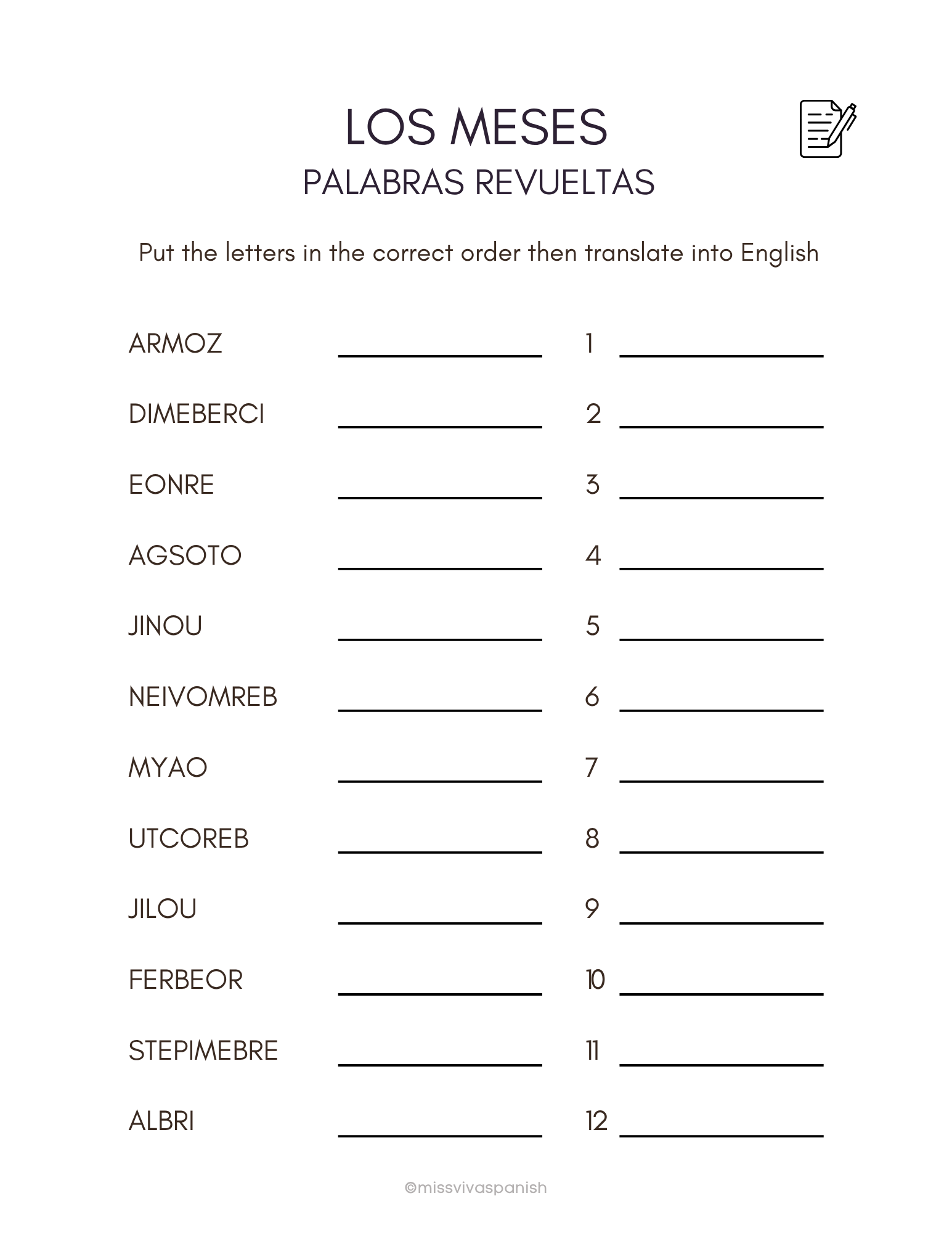 Days & Months in Spanish | Spanish worksheets (8+) – Learn Spanish with ...